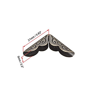uxcell Metal Book Corner Protectors Edge Cover Guard 21x21x5mm Bronze Tone 30pcs