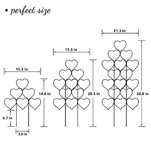 Ailibre Indoor Plant Trellis for Climbing Plants, Stackable Garden Trellis for Potted Plants, Small House Plant Trellis for Vine Ivy Flower Plant Support Outdoor DIY Metal Trellis 3 Pack, Black