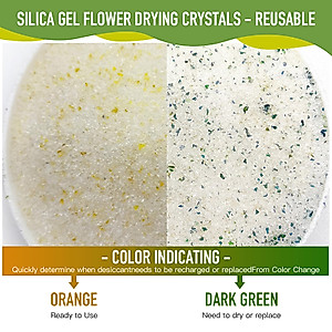 Silica Gel Flower Drying Crystals, DIY Wedding Bouquet Preservation Color Indicating Reusable, Ultra Premium Silica Gel for Drying Flowers (2 LBS)