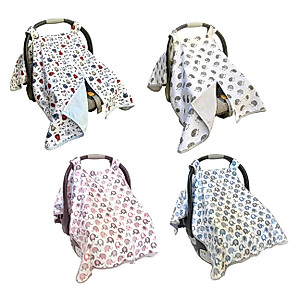 effe bébé Car Seat Covers for Newborn Infant Baby - Made from 100% Breathable Cotton - Can be Used for Carseat Canopy Baby Carrier Stroller Cover - for Boys and Girls (Grey Hedgehog)