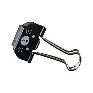 dohobby Cat Metal Binder Clips, Black Medium Paper Clamps Binder Clips, Book Clip Set, for Home Desk Organizers Office Supplies, 12Pcs