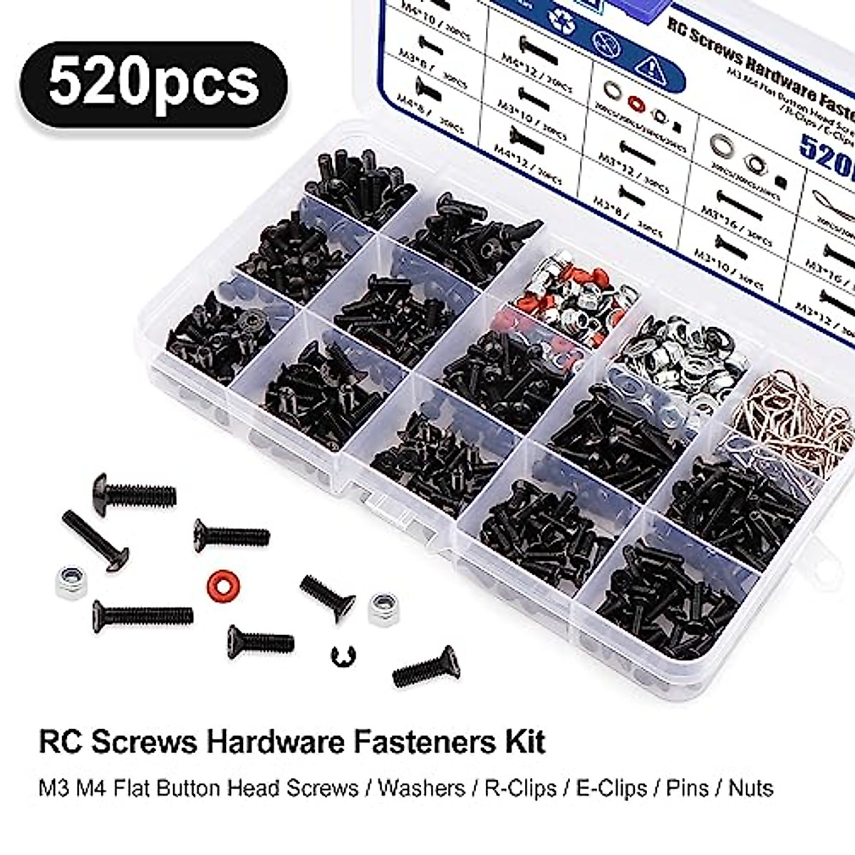 AIMROCK RC Car Repair Work Stand 360° Rotation Lift/Lower 520P RC Screw Fastener Box 4P RC Hex Screwdriver Tool Kit for 1/8 Buggy 1/10 1/12 1/16 RC Drift Car Monster Truck Crawler (Black)