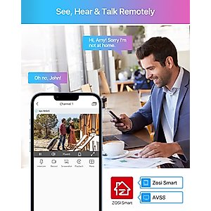 ZOSI ZG1883M Add-on 3MP Spotlight Wireless Security Camera,Outdoor Indoor WiFi IP Network Camera,2 Way Audio,Night Vision,Only Compatible with ZOSI NVR Network Video Recorder System(Model:ZR08PU)