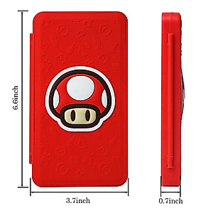 TIKOdirect Game Card Case for Nintendo Switch/SD Cards, Storage 24 Switch Game Cards Portable Holder Pretty Cute Hard Shell with Magenic Closure, Red