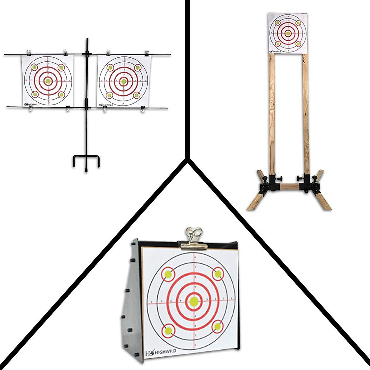 Highwild Paper Targets - Bullseye Shooting Targets Sheet Paper - for Air Rifle/Airsoft Pistol Practice Bullet Traps - 11"x 11", 50 Pack