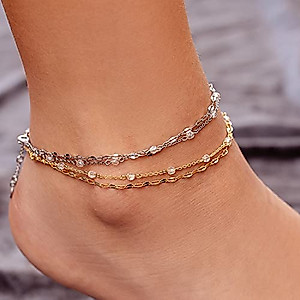 Pura Vida Anklet 9" Silver Opal Bead Combo Beaded Anklet - Ankle Bracelets for Women with Glass Beads - Silver Anklets for Women, Cute Anklets for Teen Girls, Boho Jewelry for Women - 1" Extender