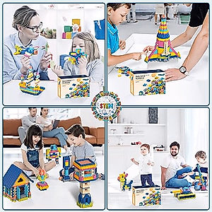 KlayBear 320pcs Set Building Blocks Construction Toy for Boys Girls, Learning STEM Toys Educational Kit Child Brain Development Preschool Kindergarten Sensory Building Toys Gifts for Kids Ages 6-8-12