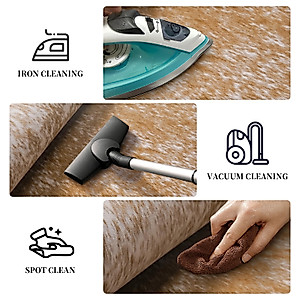 Cowhide Rug Premium Cow Print Rug Non-Slip Cow Hide Area Rug Animal Print Rug Western Rugs for Living Room Bedroom Dining Room Rug for Western Decor (Tan Cowhide, 8x10ft)