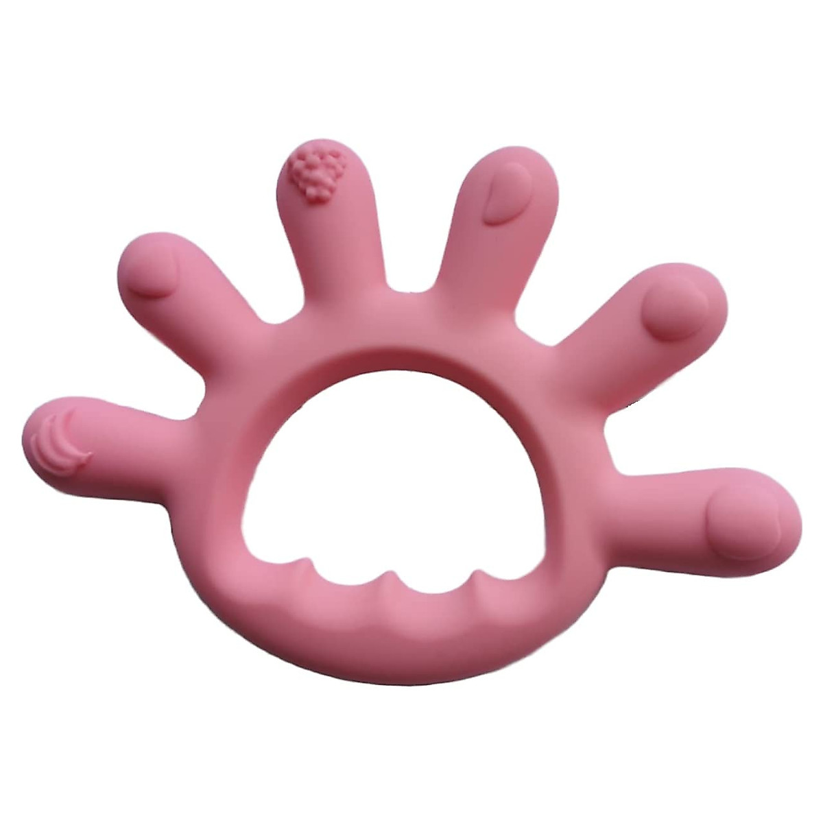 BABYmimi Silicone Teether - Finger-Shaped Organic Baby Teether Toys to Chew On - for Teething Relief, Babies - Pastel-Colored Fruit Design, Rising Dots - Food-Grade Material - BPA Free