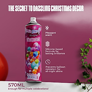 Vs Trade Corp Bundle Balloon Mega Shine Spray + Balloon Sticky Dots Heavy Duty Double Sided, Christmas Décor Balloon Shine Spray, 100 dots, 570ml