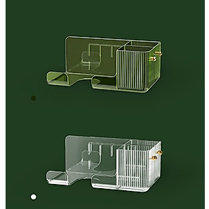 Jaugufiy Hair Dryer Wall Mount Holder with Comb Holder for Most Hair Dryer for Dyson Hair Dryer (Green)