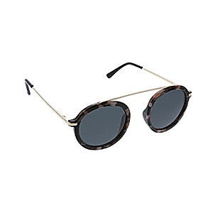 Peepers by PeeperSpecs Women's On Holiday Sun Round Polarized Sunglasses-No Correction, Black Marble, 47 mm + 0