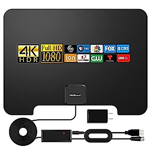 2023 Newest HD TV Antenna up 180 Miles Range-Indoor Antenna Support 4K 1080P All Older TV's & Smart TV, Digital Antenna with Amplifer Signal Booster-18 FT Premium Coaxial Cable