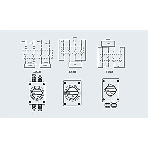 CNHKAU 1 PCS Solar Electrical Isolator Switch 1000V DC Isolator Switch with 2 Pairs Solar Connectors for Solar Power System