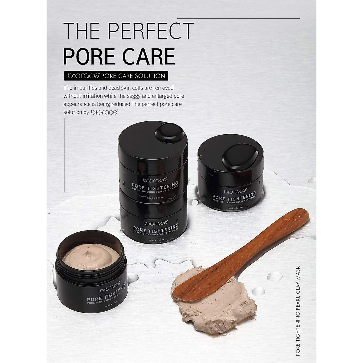 Biorace] Pore Tightening Pearl Clay Mask 110 g / 3.8 oz Tightens Pores + Sebum Control + Deep Cleanse [Made in KOREA]