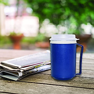 Rehabilitation Advantage Plastic Insulated Blue Mug with White Tumbler Lid (12oz)