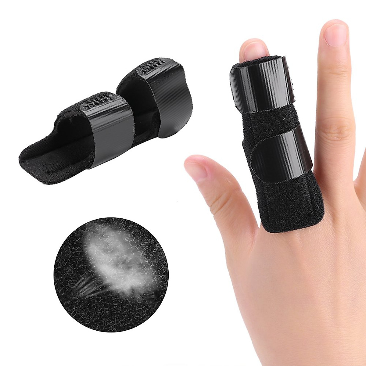 FILFEEL Finger Splint, Adjustable Aluminium Alloy Index Middle Finger Splint Hand Support Tenosynovitis Recovery Brace, Injury Pain Bending Deformation Aid Tools