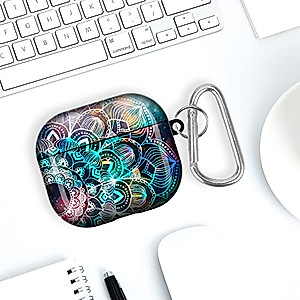 HIDAHE Airpods 3 Case, Airpods 3 Skin, Cute Apple Airpods 3 Case, Luxury Hard Design Protective Airpods 3 Case for Girls Women with Keychain Compatible with Apple AirPods 3 2021 Release, Mandala
