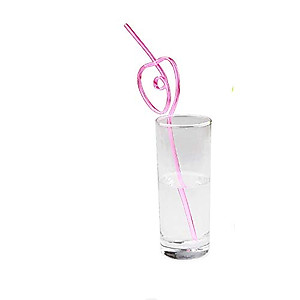 25 Pack Heart-Shaped Party Straws Drinking Sipping Straws, Novelty Props for Party