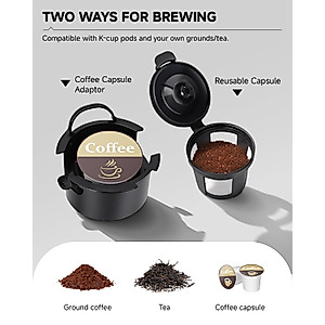 Vimukun Single Serve Coffee Maker Coffee Brewer Compatible with K-Cup Single Cup Capsule, Single Cup Coffee Makers Brewer with 6 to 14oz Reservoir, Tall Size KCM010A (Black)