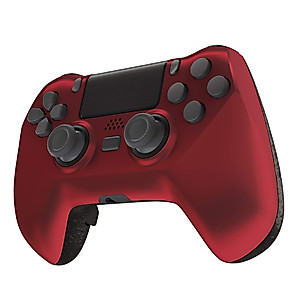 eXtremeRate Scarlet Red Decade Tournament Controller (DTC) Upgrade Kit for PS4 Controller JDM-040/050/055, Upgrade Board & Ergonomic Shell & Back Buttons & Trigger Stops - Controller NOT Included