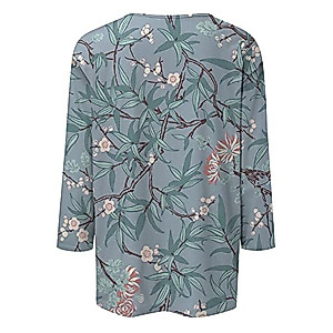 Womens Tops 3/4 Length Sleeves Dressy Casual Womens Tops 3/4 Length Sleeves Tunic Shirts for Women Things Fall by Chinua Achebe Gold Tank Top Women Halloween Town Tops for Women Green Tops