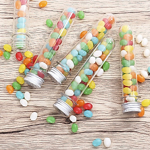 UEETEK 12pcs 40ml Plastic Test Tubes with Screw Caps(Transparent)