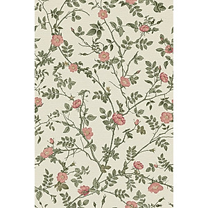 French Country Floral Contact Paper Peel and Stick Vintage Pink Floral Wallpaper for Girls Bedroom Kitchen Bathroom Walls Cabinets Shelves Dresser Drawer Liner Furniture Decal 17.7X117 Inches