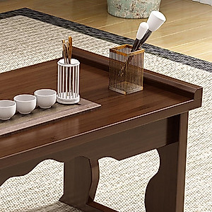 Retro Foldable Coffee Table, Japanese Tatami Table, Bay Window Zen Tea Table, Multifunctional Low Table (Color : A, Size : 60 * 30 * 27.5cm)