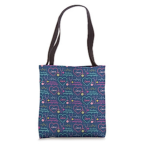 Cardiac Sonography Love Echocardiographers Sonographer Gifts Tote Bag