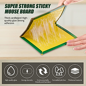 30 Pcs Mouse Traps Mouse Glue Traps with Enhanced Stickiness Sticky Traps for Mice, Rats Sticky Pads Mouse Glue Boards Pest Control Traps for House Indoor Outdoor Easy to Set (30 Pcs, 9.4'' x 6.6'')