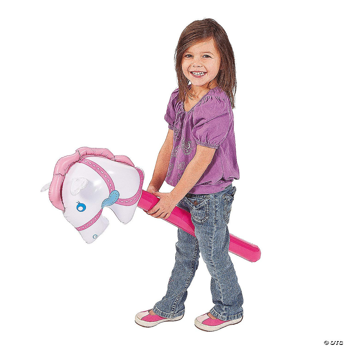 Fun Express Pony on a Stick Blow Up Horse Toy - Gift and Cowgirl Party Supplies