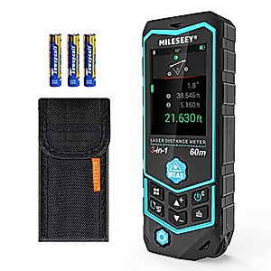 MiLESEEY R2B 200ft Laser Measure Tool with Built-in Wheel for Curved Measure, Digital Measuring Tape with Angle Sensor, Pythagorean, Point to Point, Area and Volume Measure