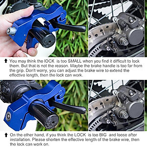 Windance Motorcycle Anti Theft Lock,Heavy Duty Front Brake Lock,Throttle Grip Clutch Brake Lever Handlebar Protection (Blue, L)