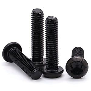Glvaner M6-1.0 x 30mm (25 pcs) Button Head Torx Drive Machine Screws, 10.9 Grade Alloy Steel, Black Oxide Finish, Full Thread Coverage