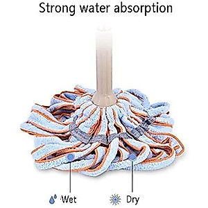 Microfiber Twist Mop Easy Wringing Twist Mop with 52 inch Long Handle Wet Mops for Floor Cleaning, Commercial Household