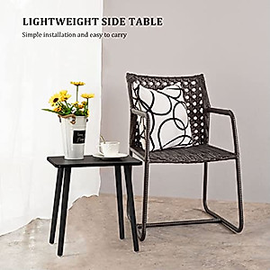 FORAOFUR Black End Tables Set of 2, Modern Boho End Table for Living Room Bedroom, Small Side Table for Small Spaces with Stable Structure, Easy Assembly