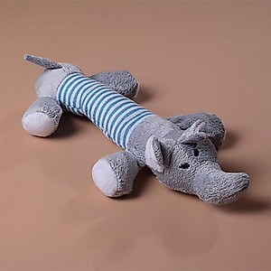 Smosee Pet Puppy Dog Chew Squeaker Squeaky Plush Sound Pig Elephant Duck Ball Toy (Blue)