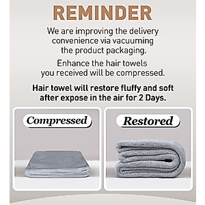 Hicober Microfiber Hair Towel, 3 Packs Hair Turbans for Wet Hair, Drying Hair Wrap Towels for Curly Hair Women Anti Frizz