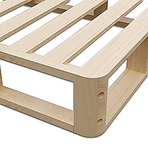 Spring Coil, 4.5-Inch Sturdy Box Spring for Mattress Support-Durable and Easy to Assemble Natural Wood Foundation for King, White