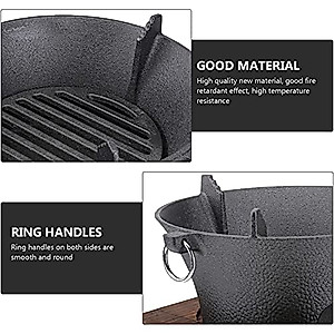 Happyyami Portable Stove Mini Grill 1 Set Charcoal Barbecue Grill Stove Household BBQ Grill Portable Camping Stove Tabletop Smoker Burner Stove 26x26cm Cast Iron Grill Hibachi Grill