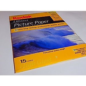Kodak 8110579 Ultima Picture Paper, Glossy (8.5x11, 15 Sheets)