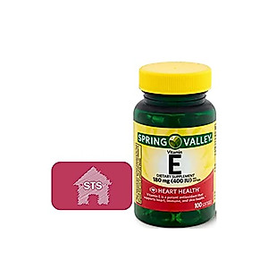 Spring Valley - Vitamin E 180 mg (400 IU) - 100 Count + STS Fridge Magnet.