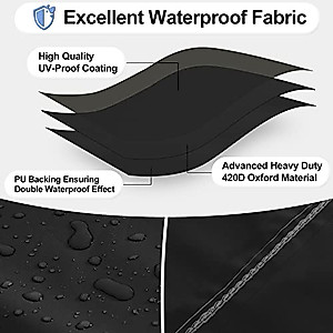 OutdoorLines Outdoor Waterproof Patio Table Furniture Set Covers - Rectangle Couch Sectional Cover Outside Weatherproof Patio Furniture Covering for Deck, Lawn and Backyard 74"L x 47"W x 28"H, Black