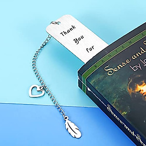 Thank You Bookmark Gifts for Women Men Teacher Appreciation Gifts for Coworkers Mentor Employees Retirement Birthday Christmas Gift for Book Lover Friends Graduation Back to School Leaving Present