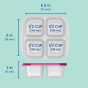 EasyLunchboxes® - Bento Snack Boxes - Reusable 4-Compartment Food Containers for School, Work and Travel, Set of 4, Brights