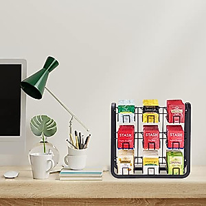 NHZ Stainless Steel 3 Tier Tea Bag Holder - Organizer for Over 180 Tea Bags, Storage Cabinet and Counter, Wall Mount Available