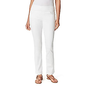 GLORIA VANDERBILT Women's Amanda Pull On High Rise Jean, Vintage White, 14 Regular