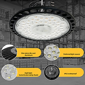 GZYLCH LED High Bay Light 200W, Lighting for Warehouse, Commercial Lighting Fixture w/Plug for Garage Shop Warehouse Workshop,4pack,150w