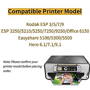 Compatible Kodak 10XL 10B 10C Combo Ink Cartridge Replacement for Kodak Easyshare 5100 5300 5500 ESP3250 ESP5250 ESP3 ESP5 ESP7 ESP9 Hero 7.1 9.1 Printers (5BK, 3C)